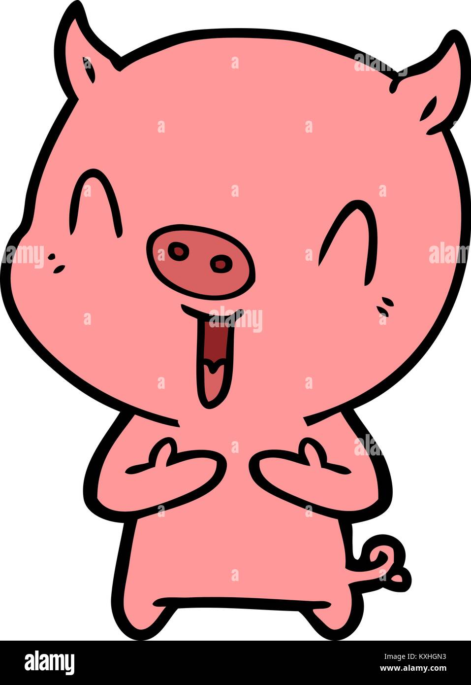 happy cartoon pig Stock Vector Image & Art - Alamy