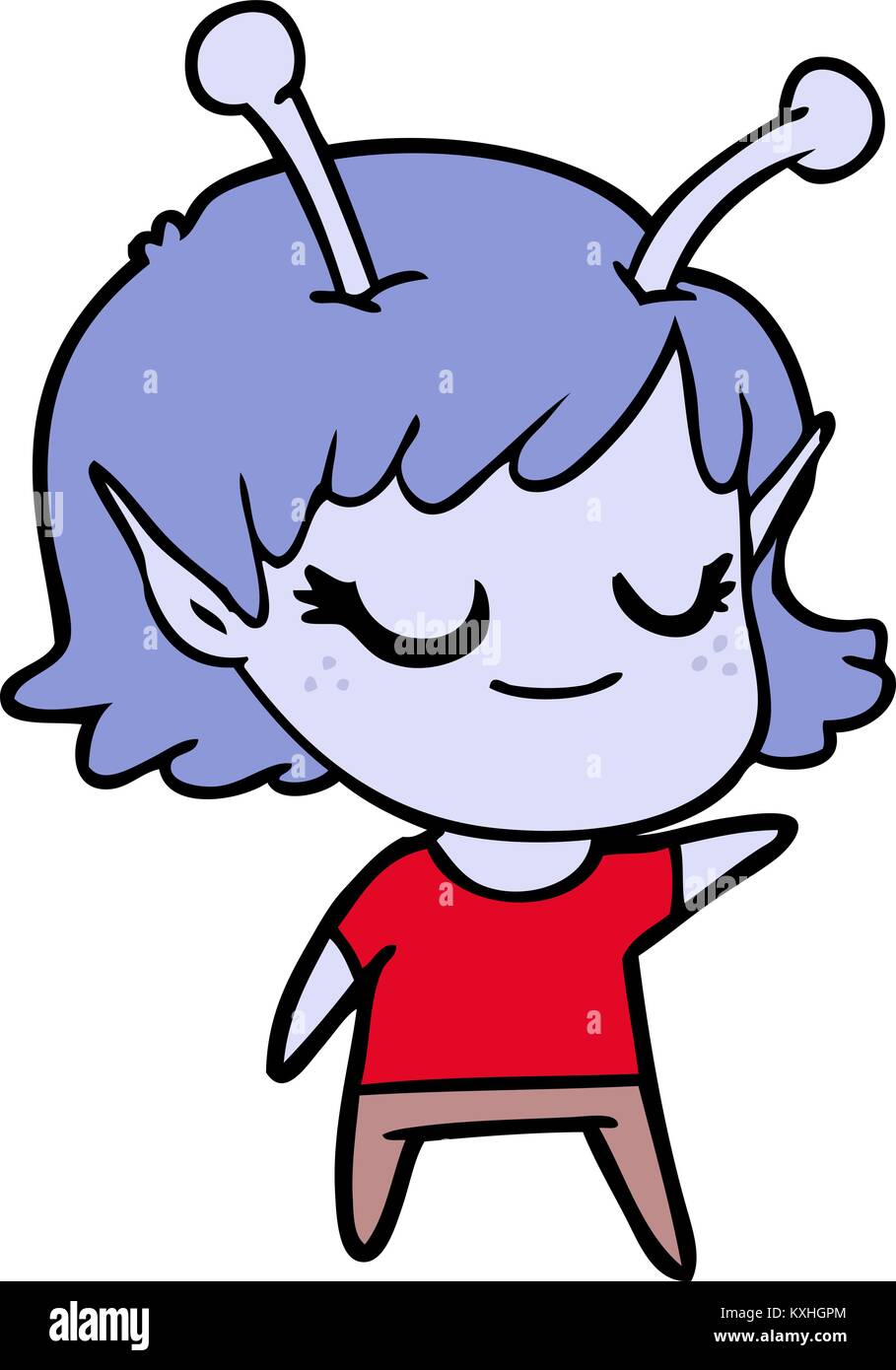 smiling alien girl cartoon Stock Vector Image & Art - Alamy