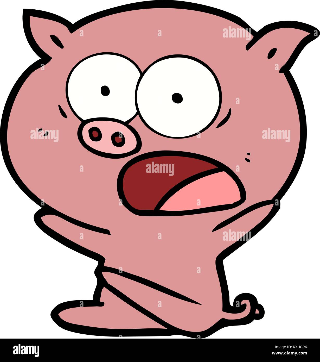 shocked cartoon pig sitting down Stock Vector Image & Art - Alamy