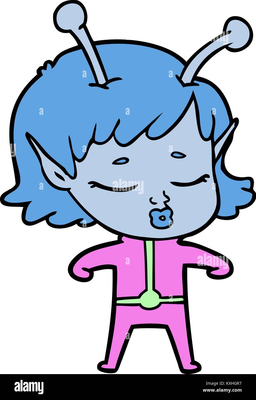 cartoon alien girl Stock Vector Image & Art - Alamy