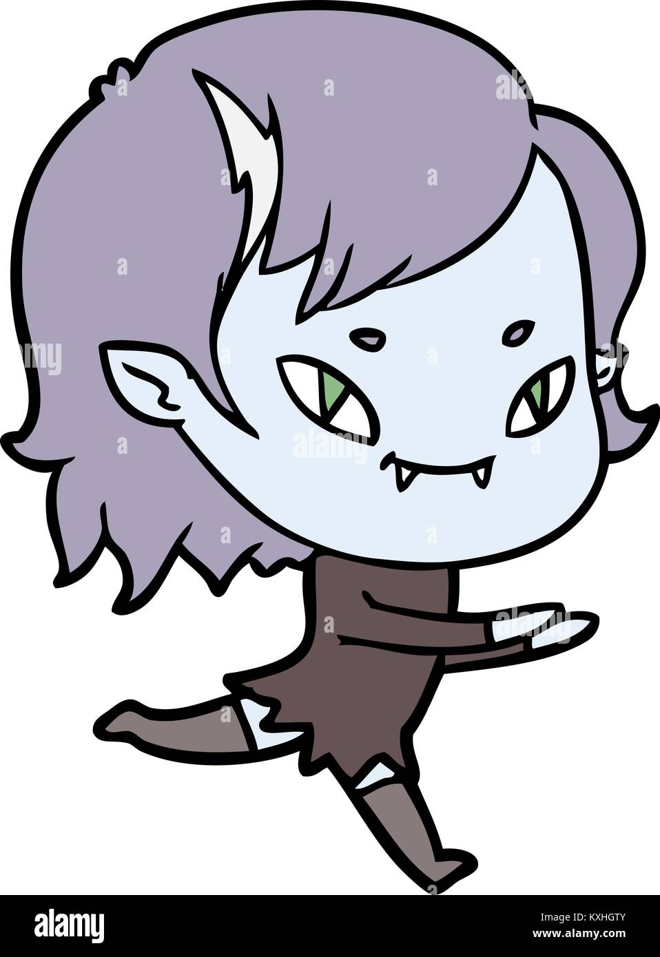 cartoon friendly vampire girl running Stock Vector Image & Art - Alamy