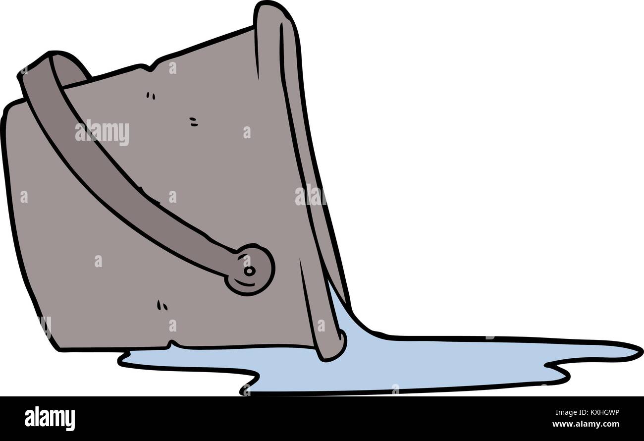 cartoon spilled bucket of water Stock Vector Image & Art - Alamy