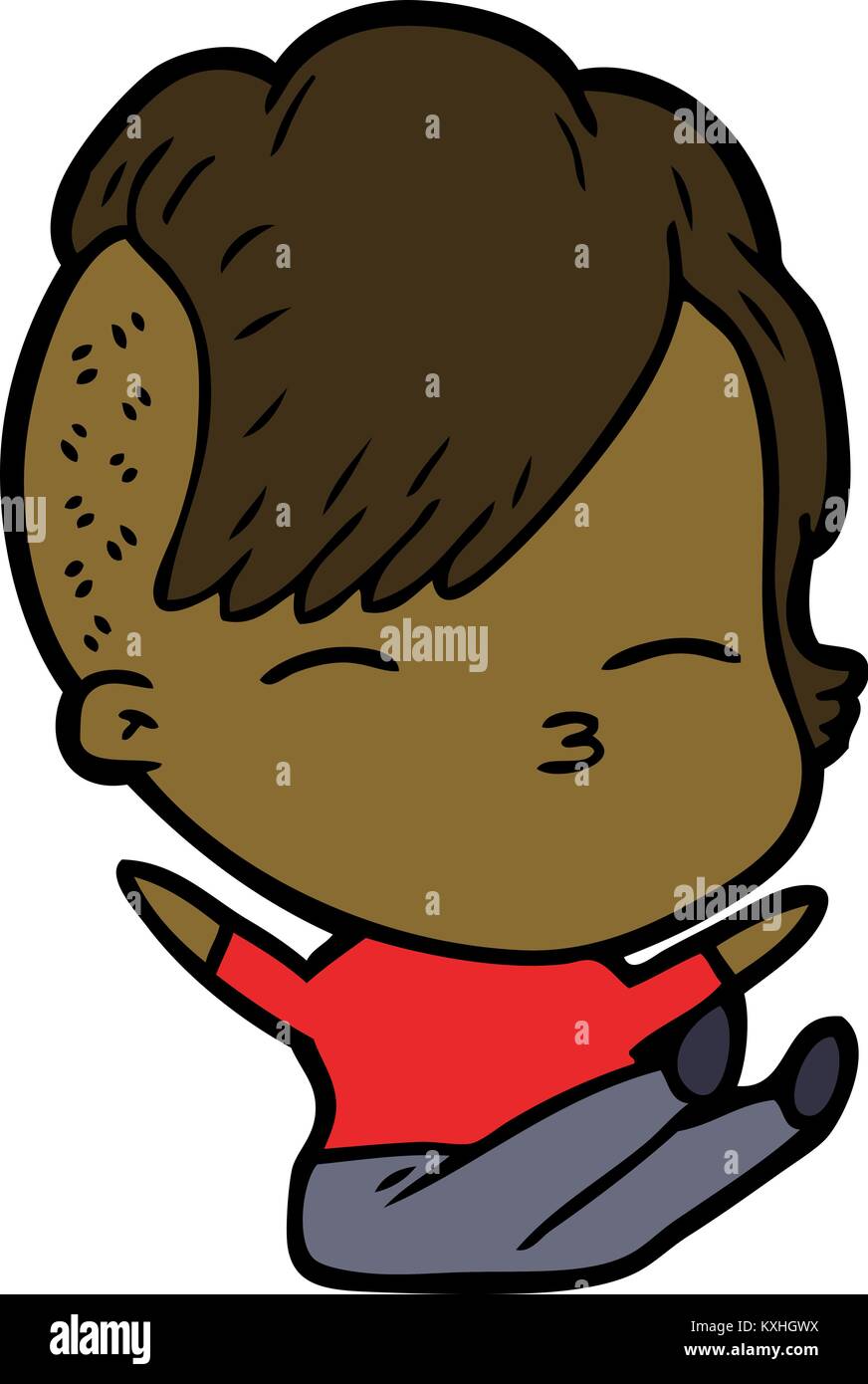 cartoon squinting girl Stock Vector Image & Art - Alamy