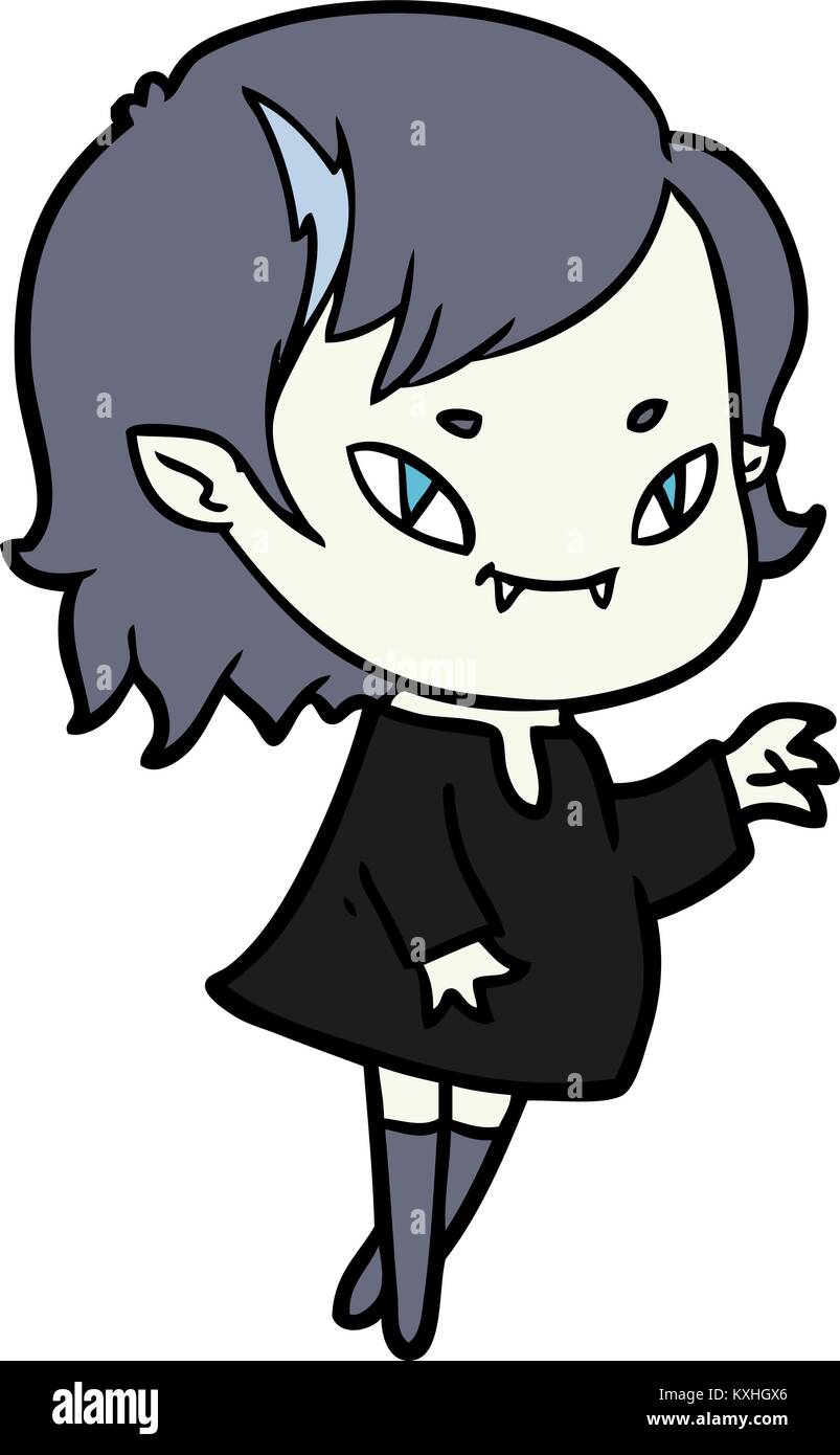 cartoon friendly vampire girl Stock Vector Image & Art - Alamy