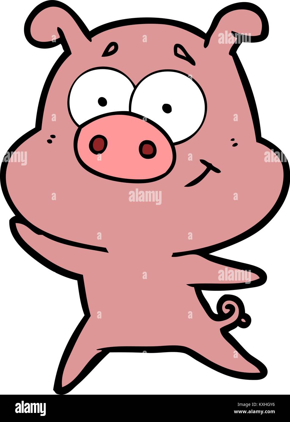 happy cartoon pig Stock Vector Image & Art - Alamy