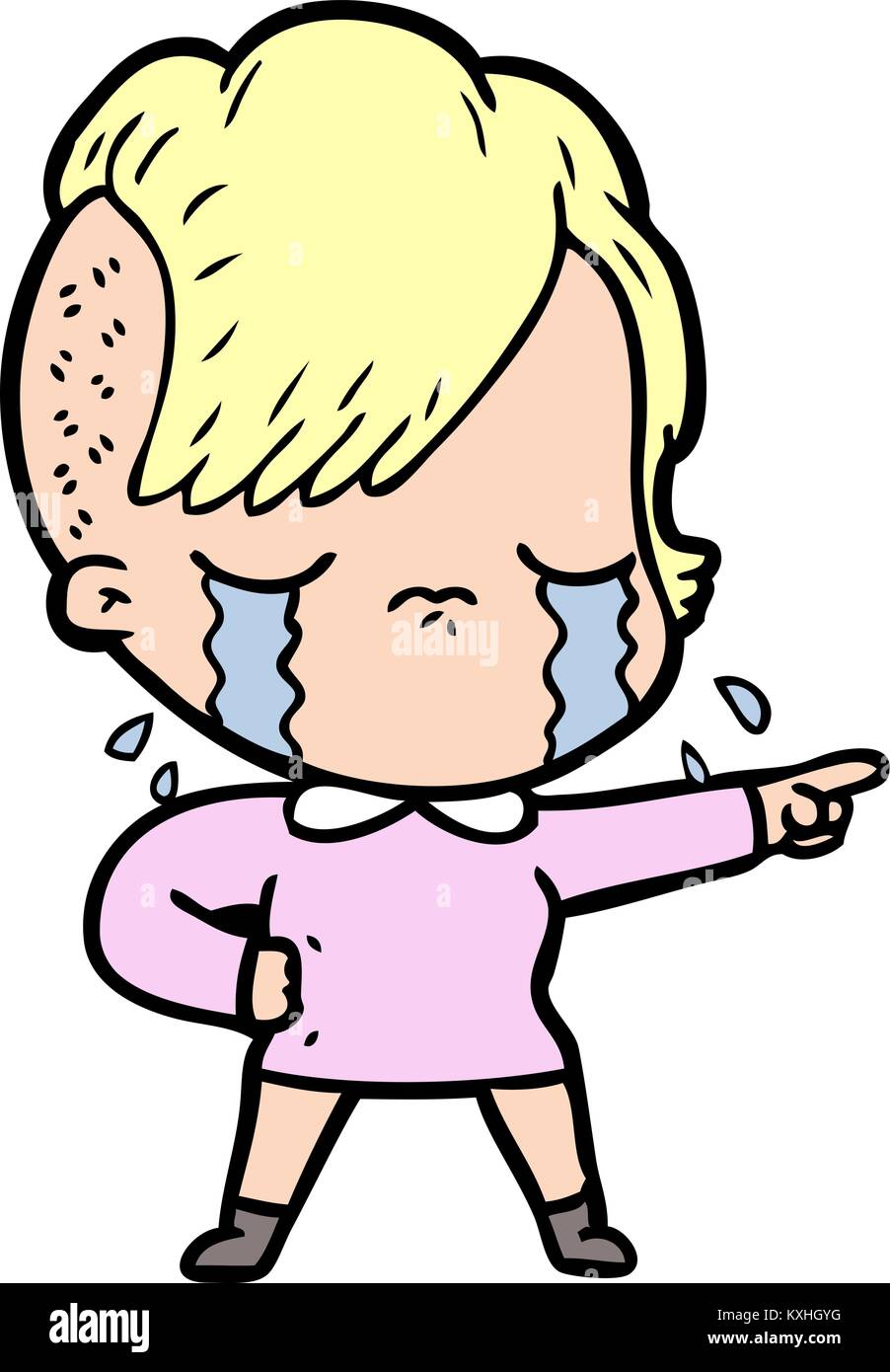 cartoon crying girl Stock Vector Image & Art - Alamy