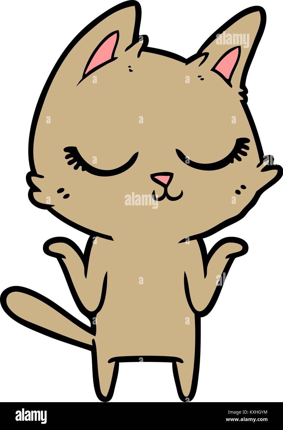 calm cartoon cat Stock Vector Image & Art - Alamy
