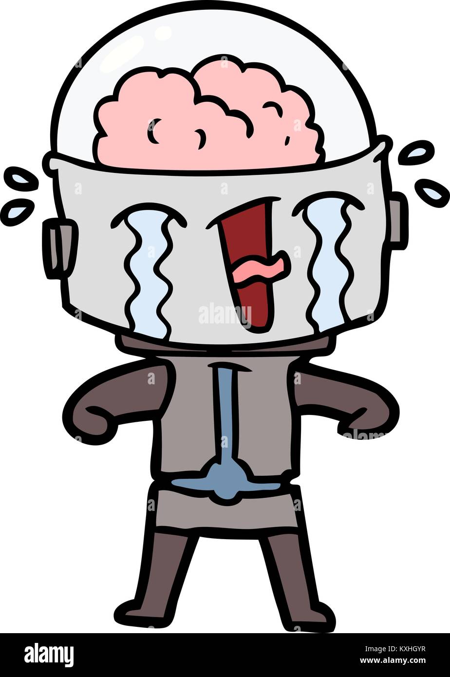 cartoon crying robot Stock Vector Image & Art - Alamy