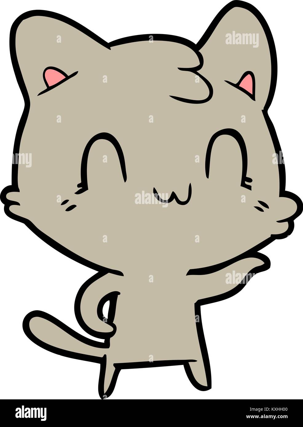 cartoon happy cat Stock Vector Image & Art - Alamy