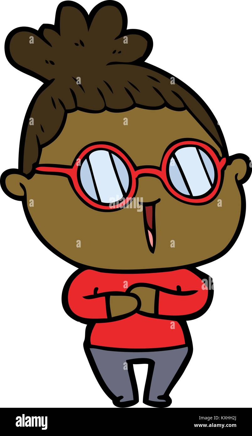 cartoon woman wearing spectacles Stock Vector Image & Art - Alamy