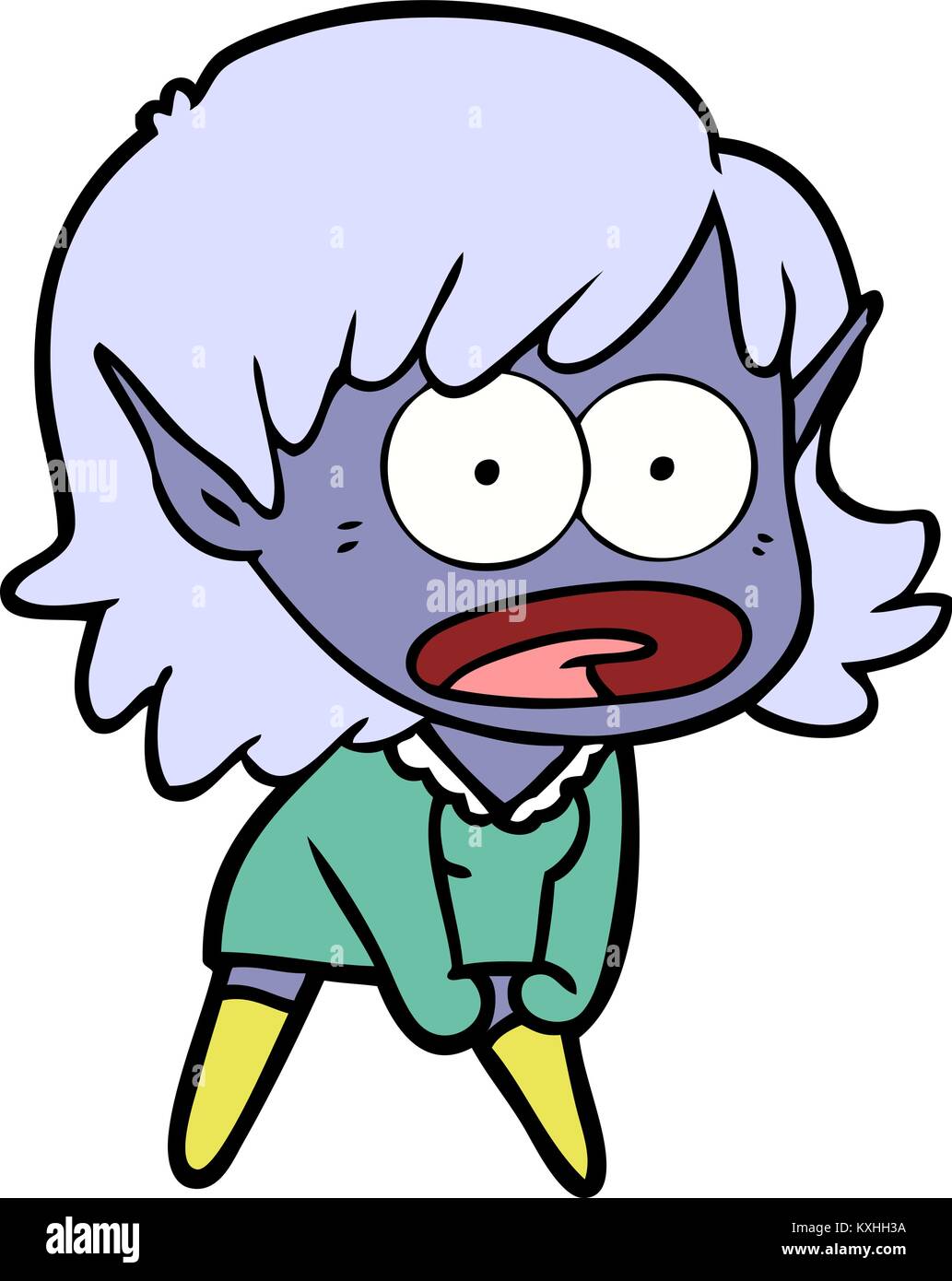 cartoon shocked elf girl Stock Vector Image & Art - Alamy