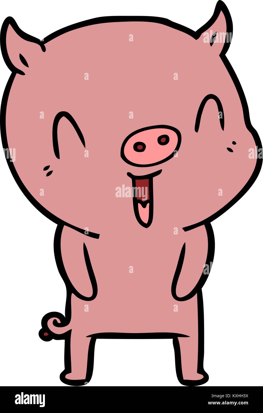 happy cartoon pig Stock Vector Image & Art - Alamy