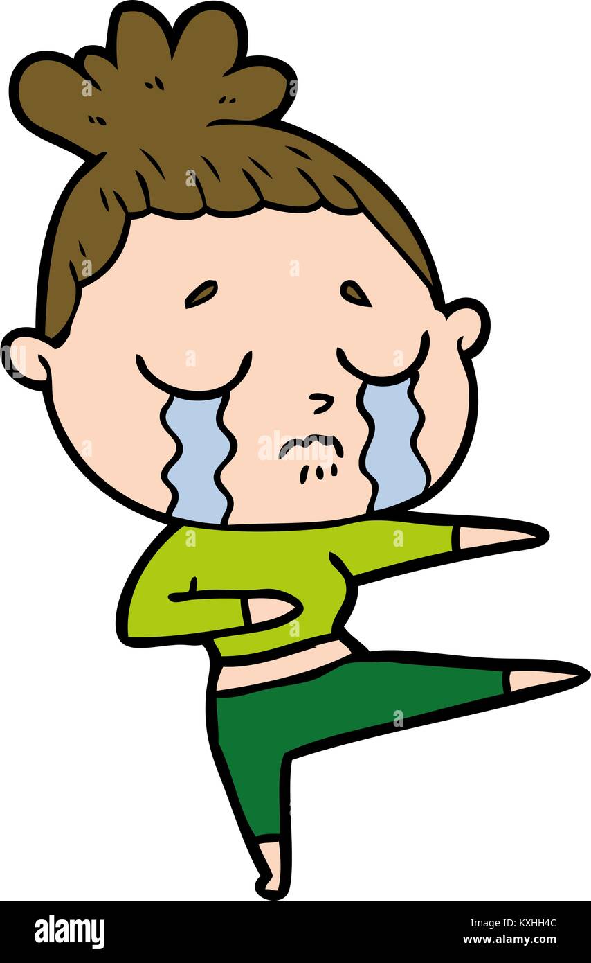 cartoon crying woman dancing Stock Vector Image & Art - Alamy