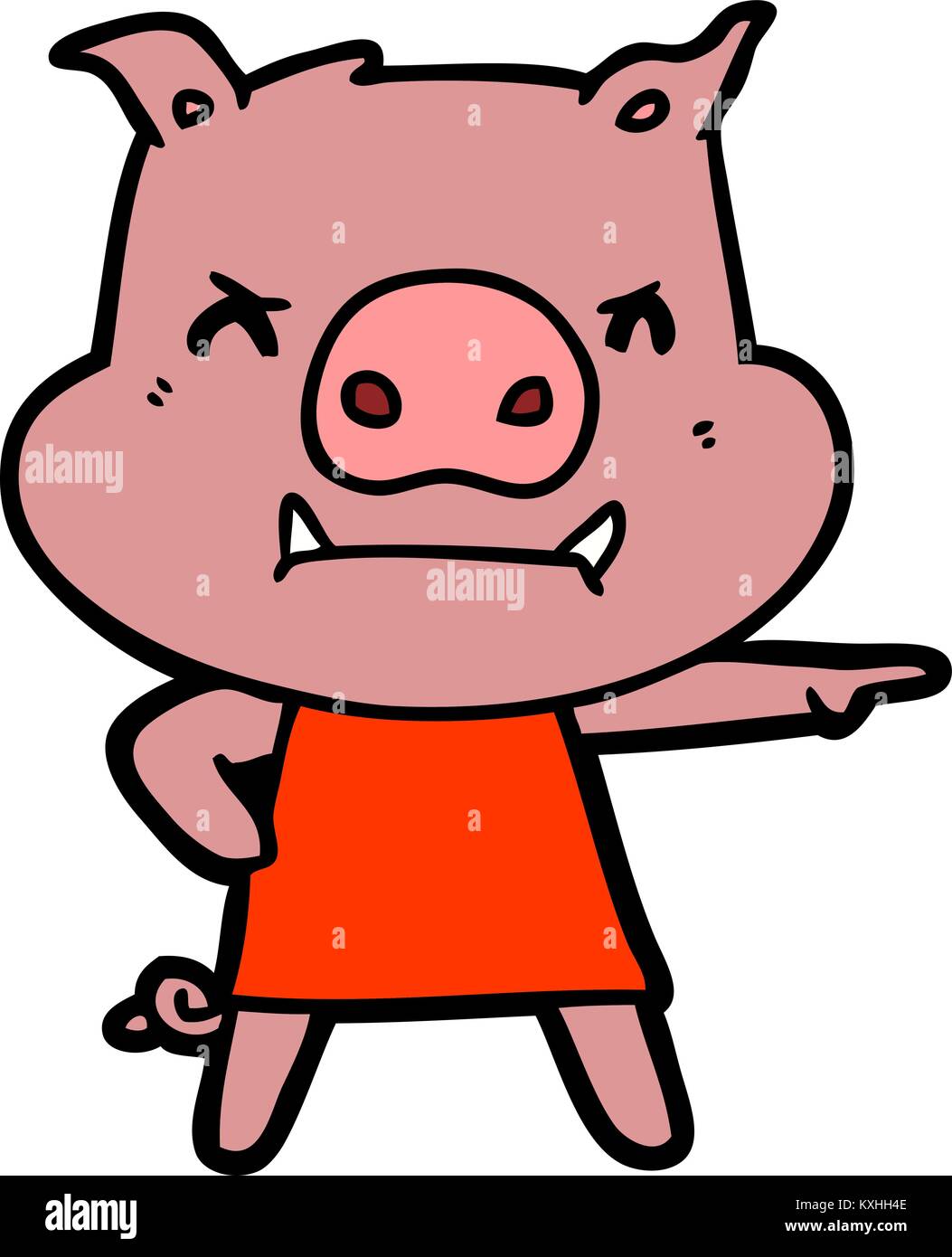 angry cartoon pig in dress pointing Stock Vector Image & Art - Alamy