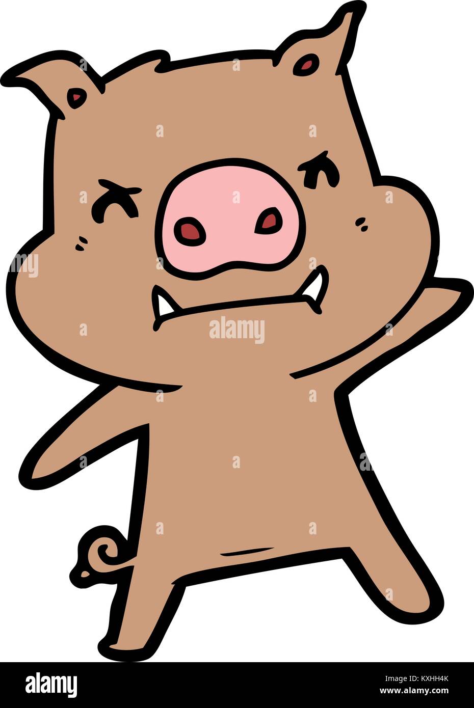 angry cartoon pig Stock Vector Image & Art - Alamy