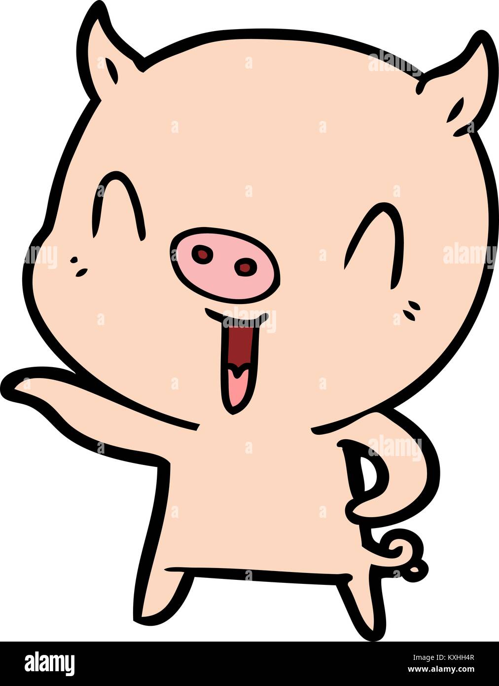 happy cartoon pig Stock Vector Image & Art - Alamy