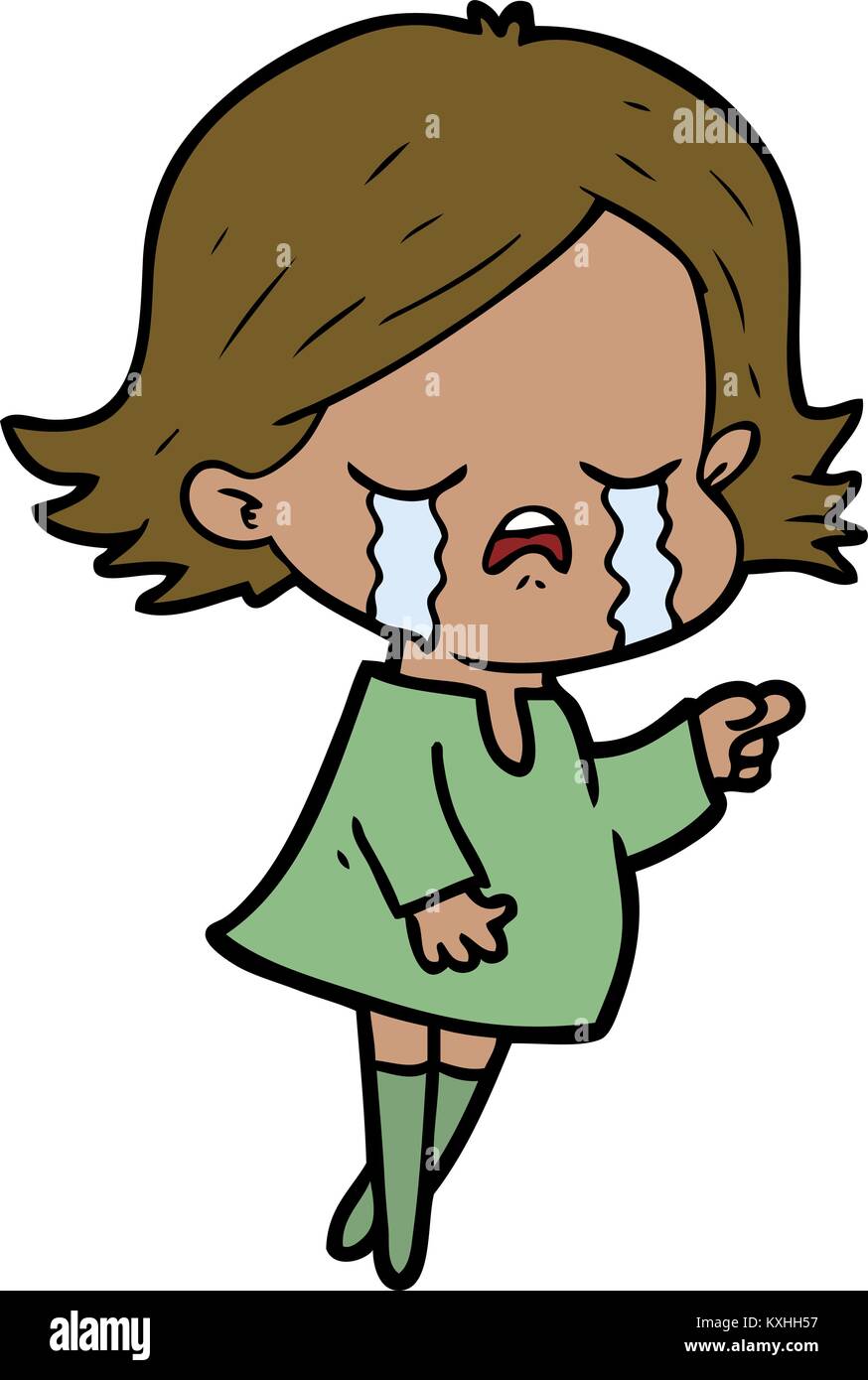 cartoon girl crying Stock Vector Image & Art - Alamy