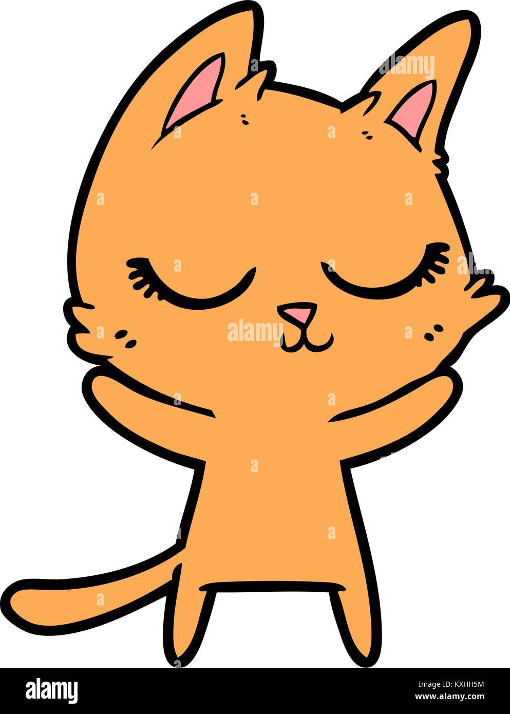 calm cartoon cat Stock Vector Image & Art - Alamy