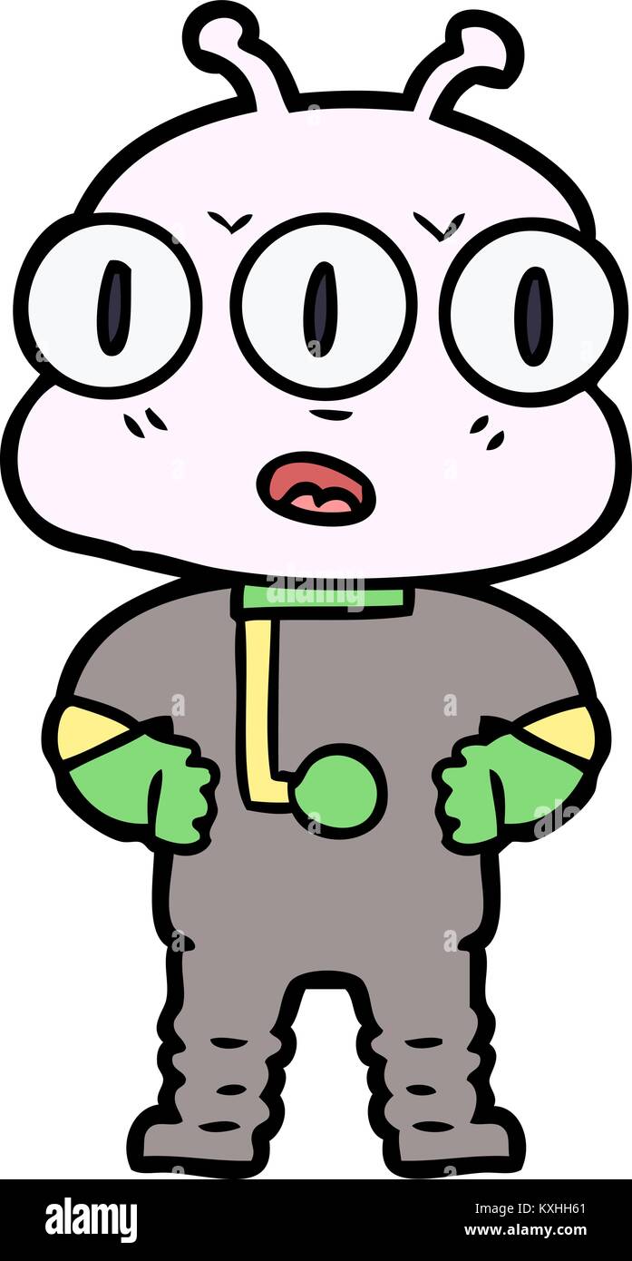 cartoon three eyed alien Stock Vector Image & Art - Alamy