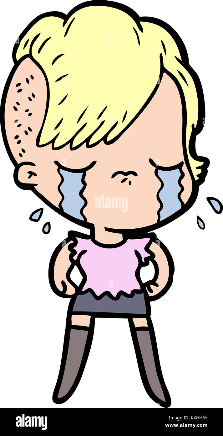 cartoon crying girl Stock Vector Image & Art - Alamy
