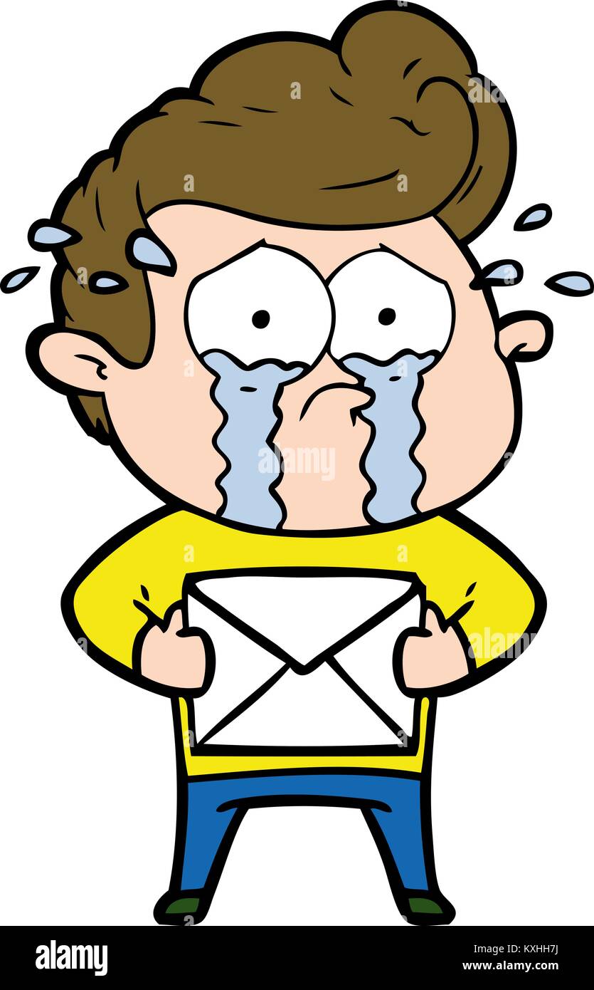cartoon crying man receiving letter Stock Vector Image & Art - Alamy