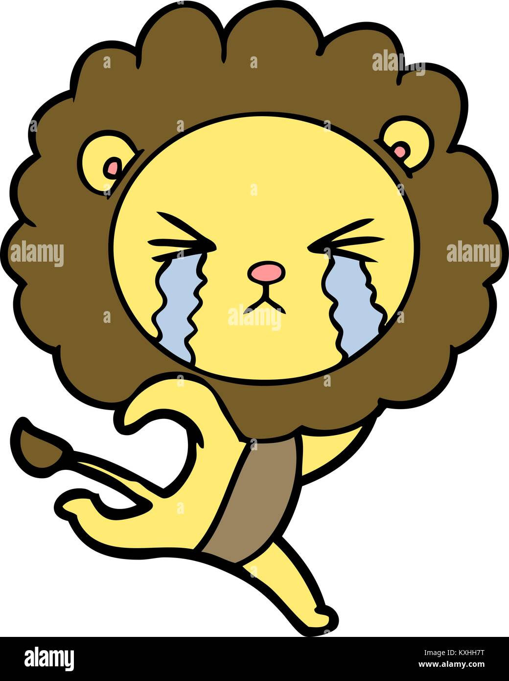 cartoon crying lion running away Stock Vector Image & Art - Alamy