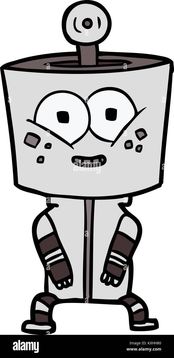 happy cartoon robot Stock Vector Image & Art - Alamy