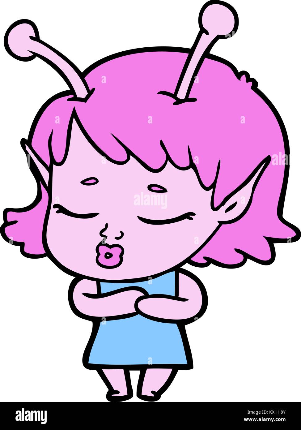 cute alien girl cartoon Stock Vector Image & Art - Alamy