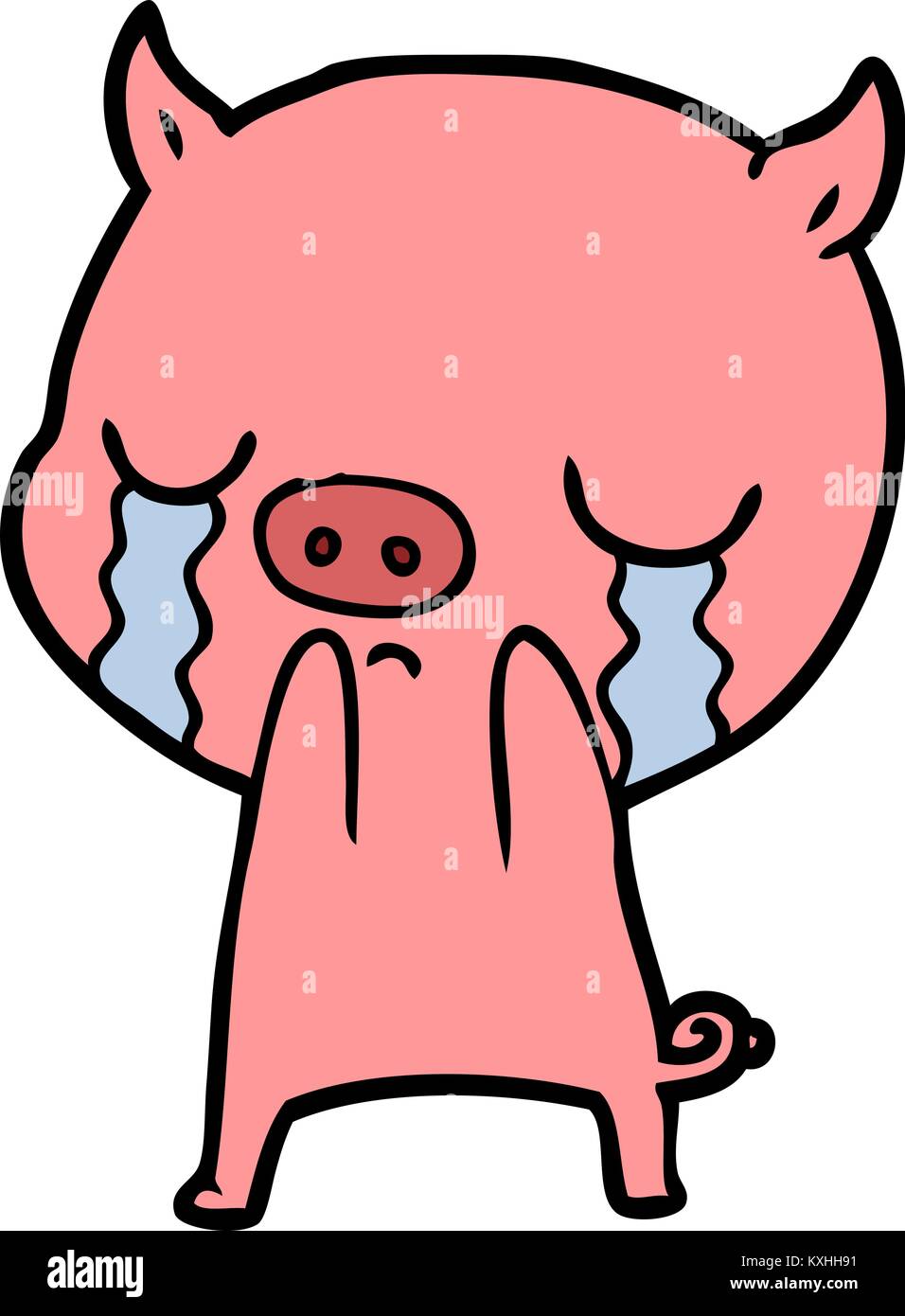 cartoon pig crying Stock Vector Image & Art - Alamy