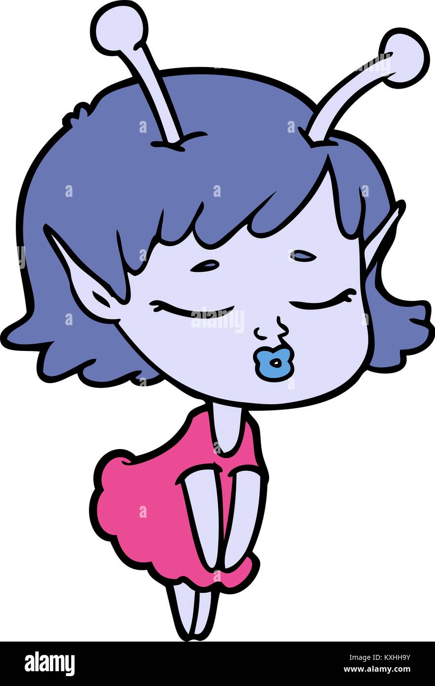 cute alien girl cartoon Stock Vector Image & Art - Alamy