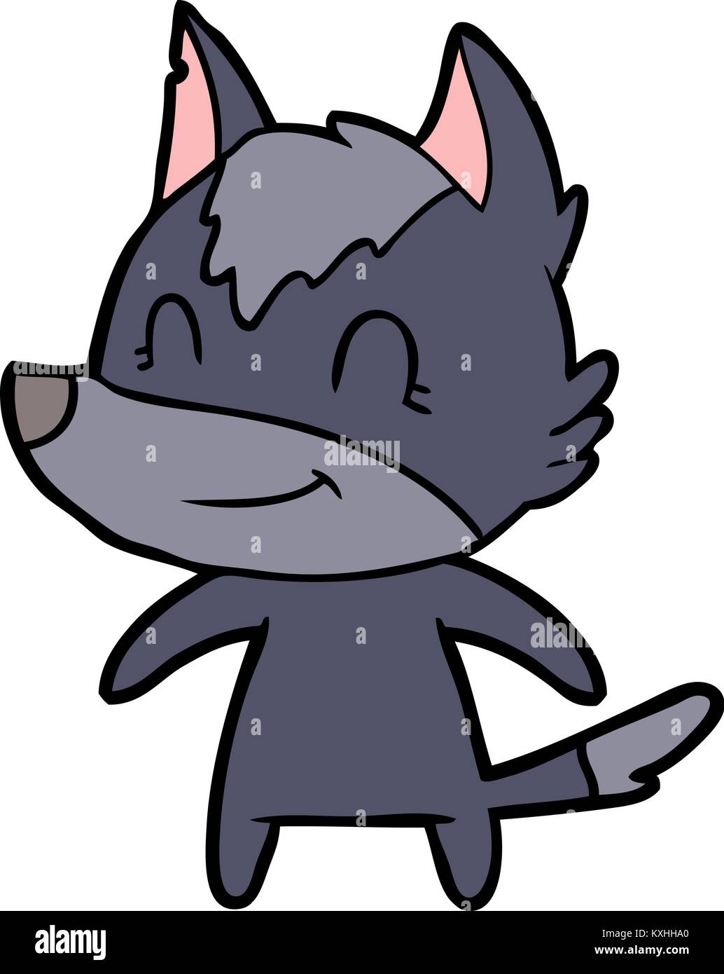 friendly cartoon wolf Stock Vector Image & Art - Alamy