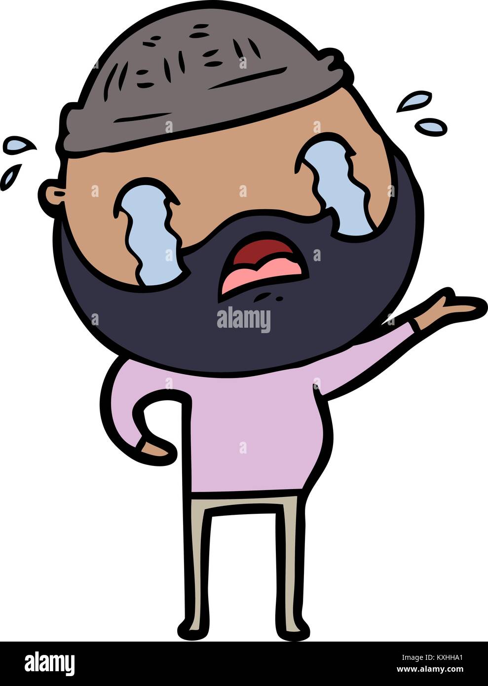 cartoon bearded man crying Stock Vector Image & Art - Alamy
