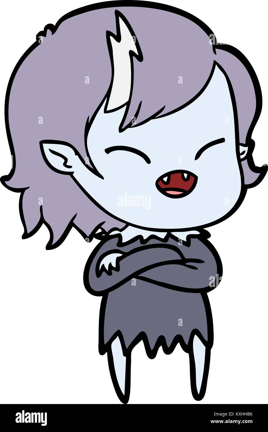 cartoon laughing vampire girl Stock Vector Image & Art - Alamy