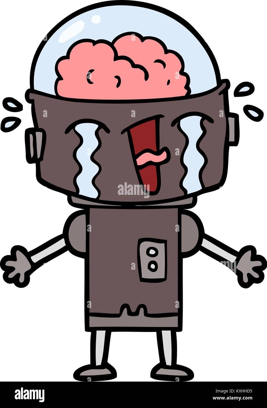 cartoon crying robot Stock Vector Image & Art - Alamy
