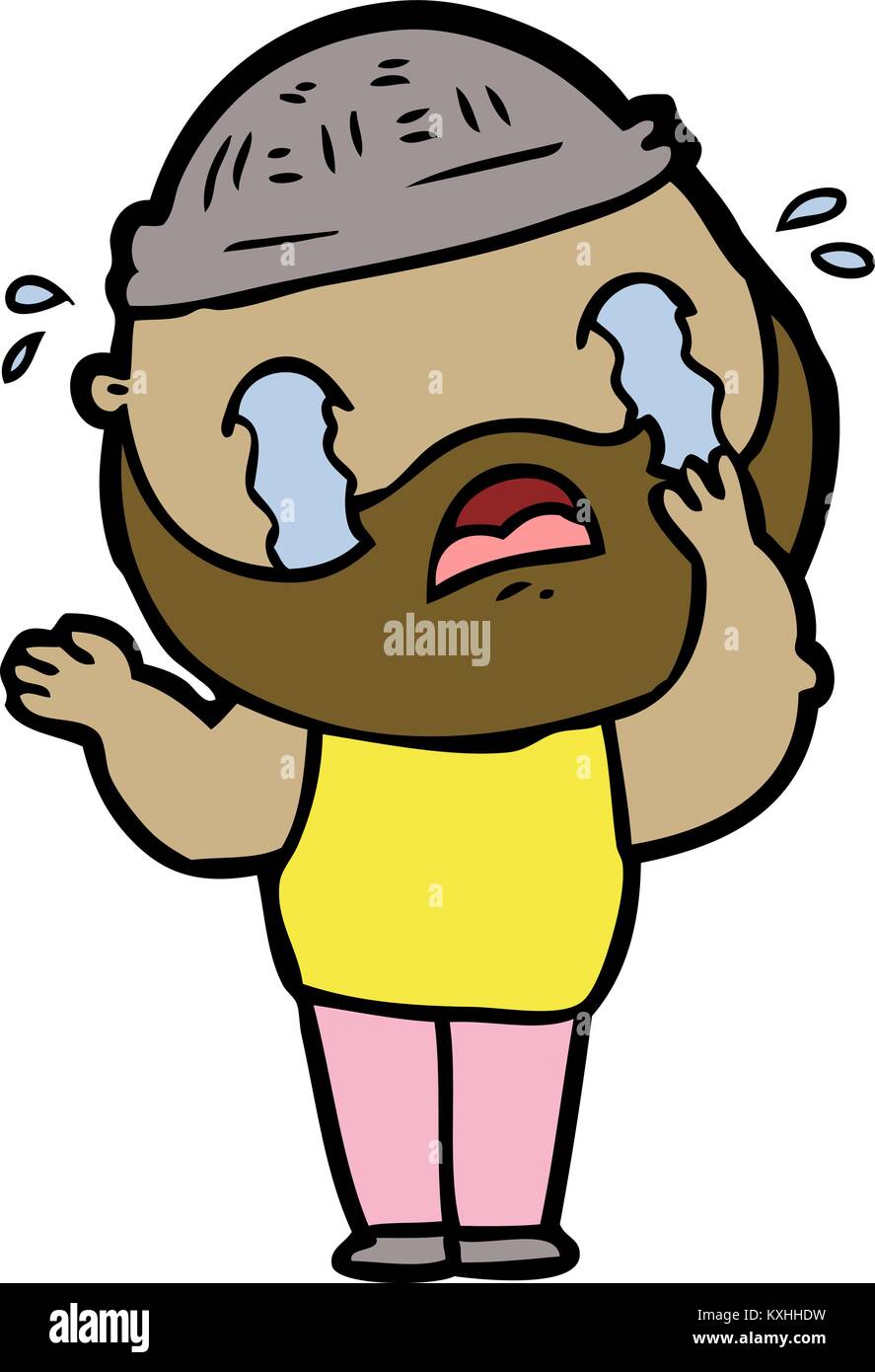 cartoon bearded man crying Stock Vector Image & Art - Alamy