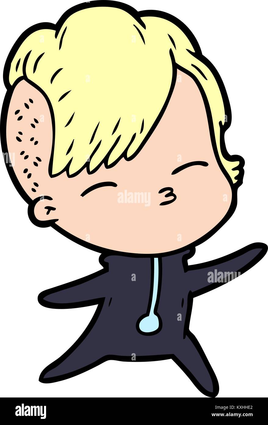 cartoon squinting girl Stock Vector Image & Art - Alamy