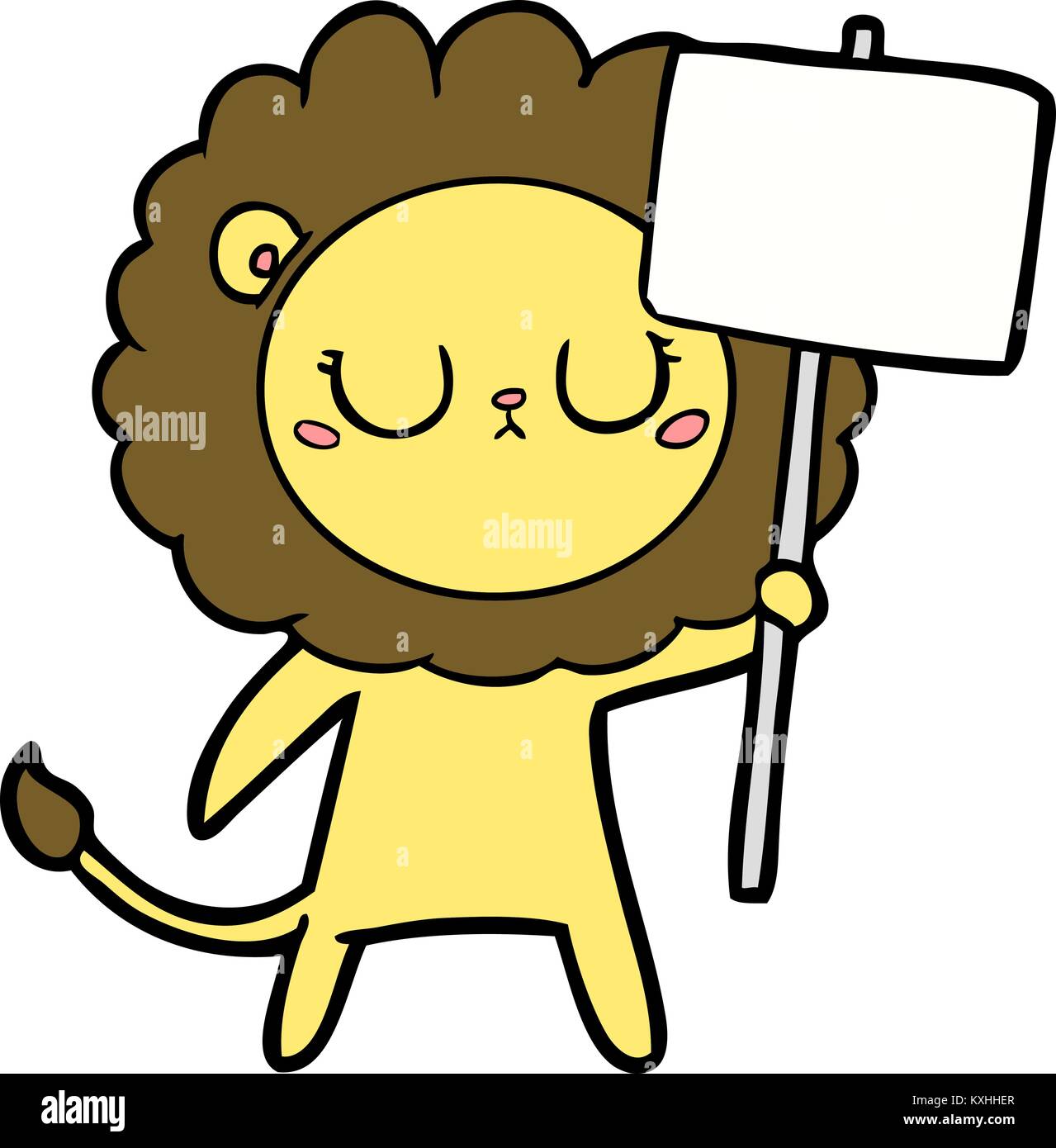 cartoon lion with protest sign Stock Vector Image & Art - Alamy