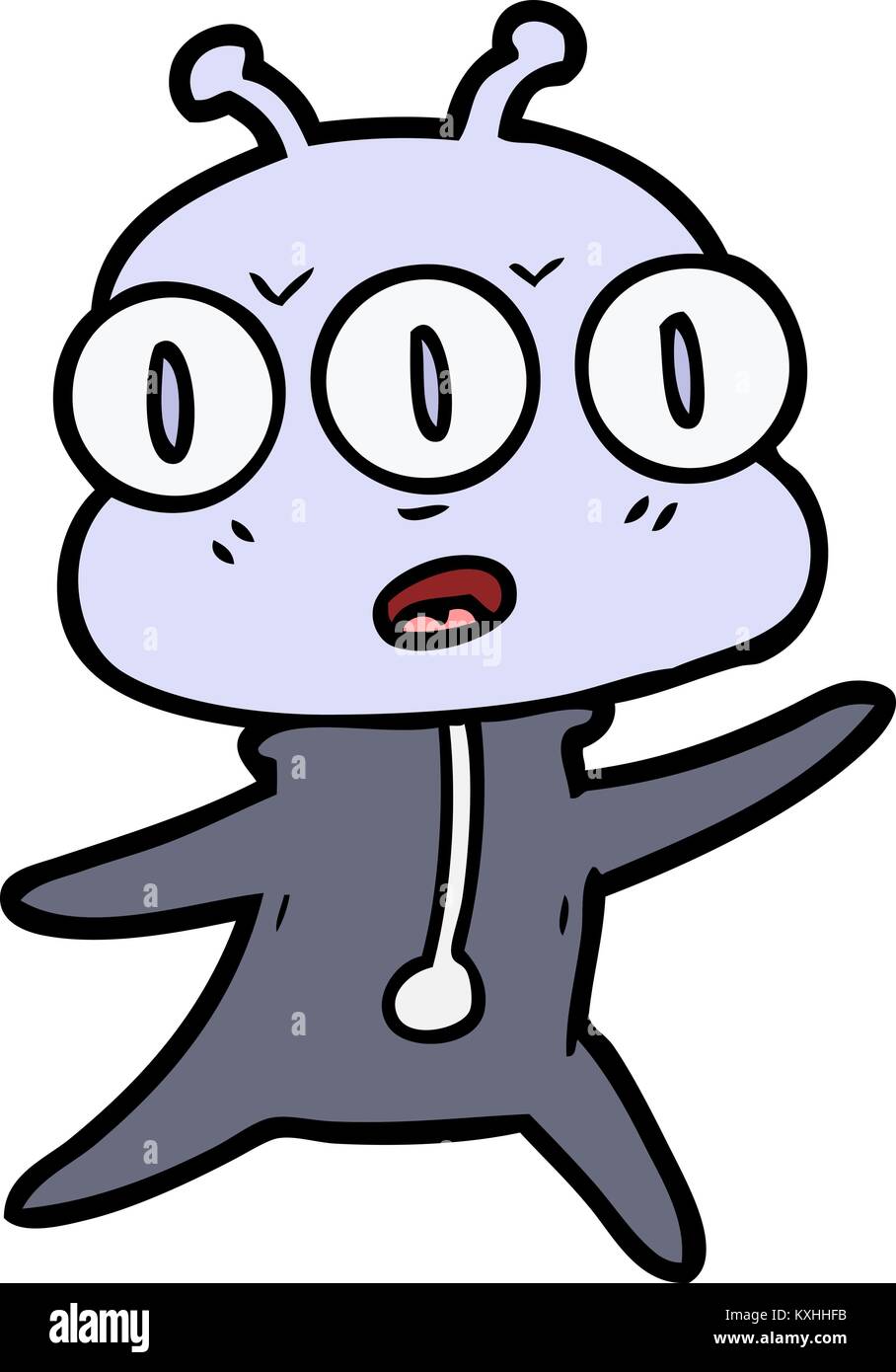 cartoon three eyed alien Stock Vector Image & Art - Alamy