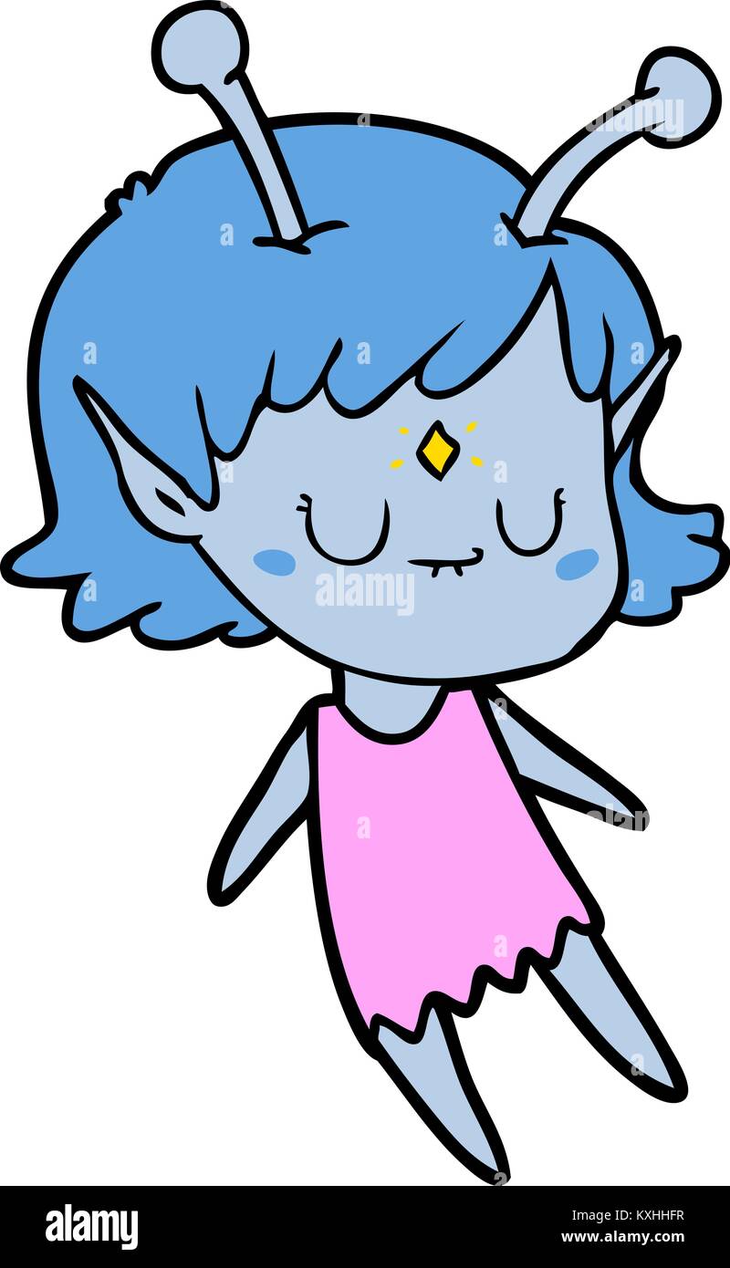 cartoon alien girl Stock Vector Image & Art - Alamy