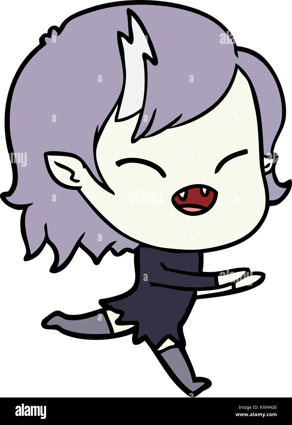 cartoon laughing vampire girl running Stock Vector Image & Art - Alamy