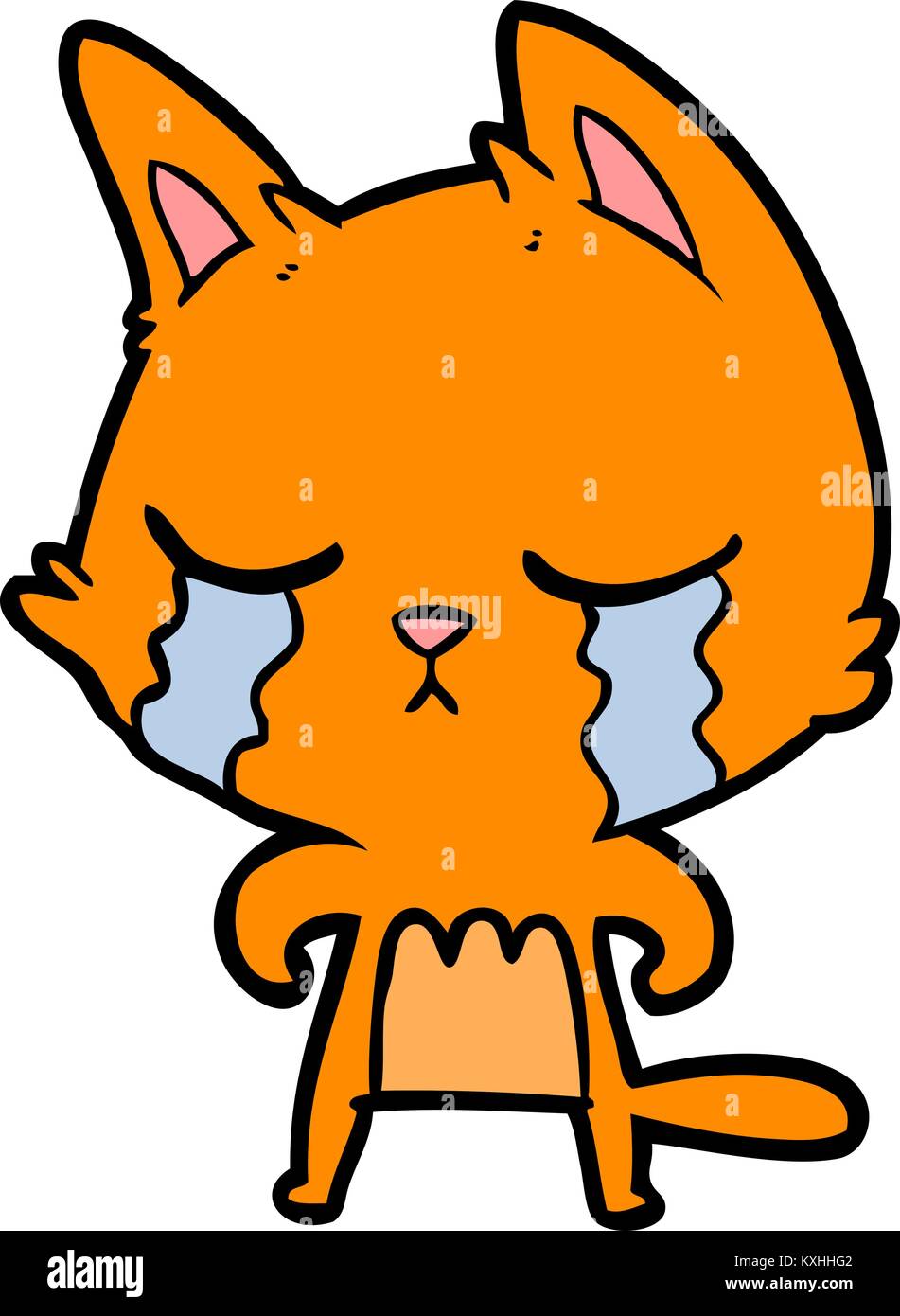 crying cartoon cat Stock Vector Image & Art - Alamy
