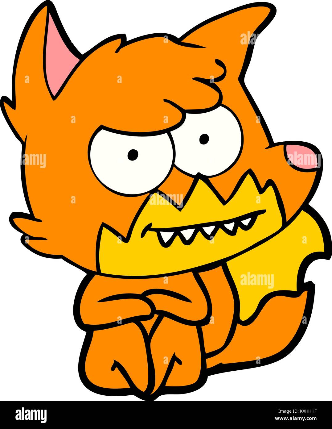 cartoon grinning fox sitting Stock Vector Image & Art - Alamy