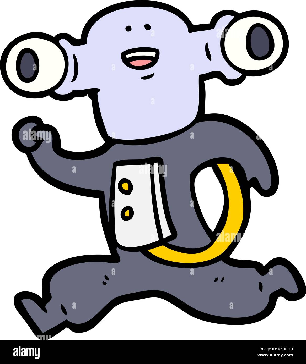 friendly cartoon alien running Stock Vector Image & Art - Alamy