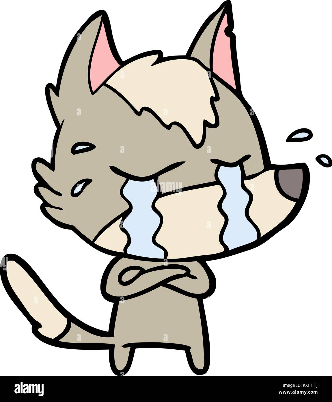 cartoon crying wolf Stock Vector Image & Art - Alamy