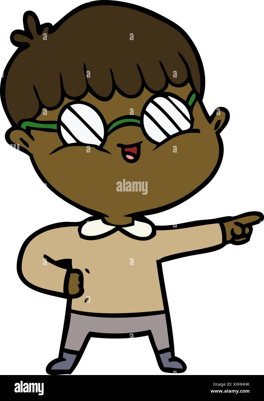 cartoon boy wearing spectacles Stock Vector Image & Art - Alamy