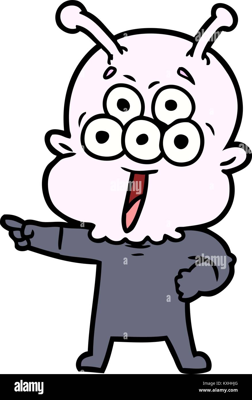 happy cartoon alien pointing Stock Vector Image & Art - Alamy