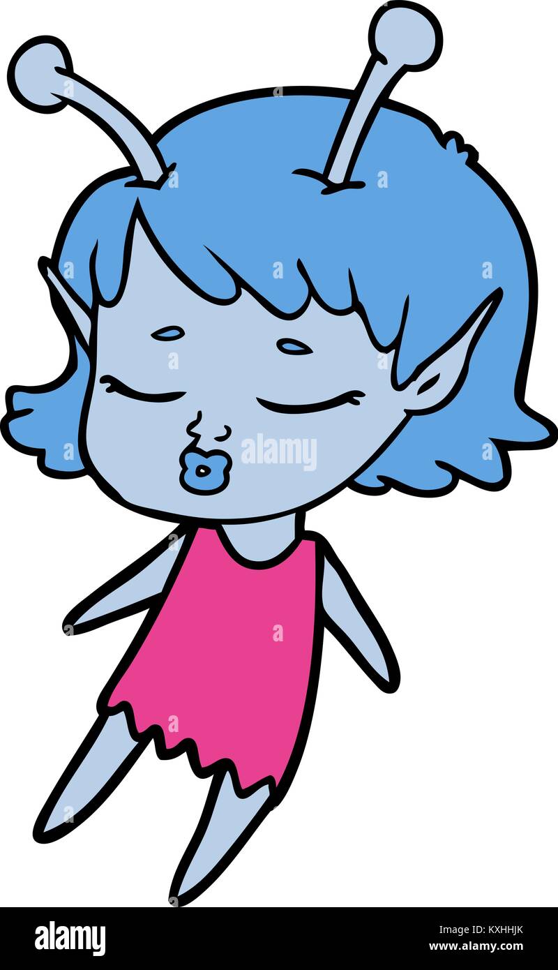 cute alien girl cartoon Stock Vector Image & Art - Alamy