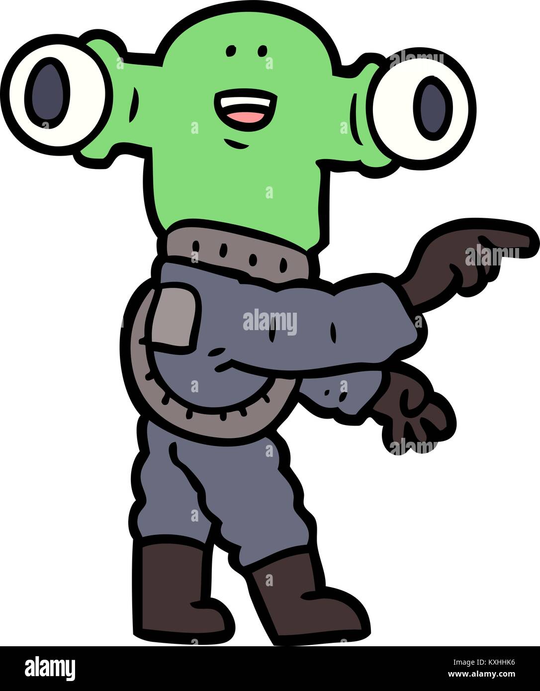 friendly cartoon alien pointing Stock Vector Image & Art - Alamy