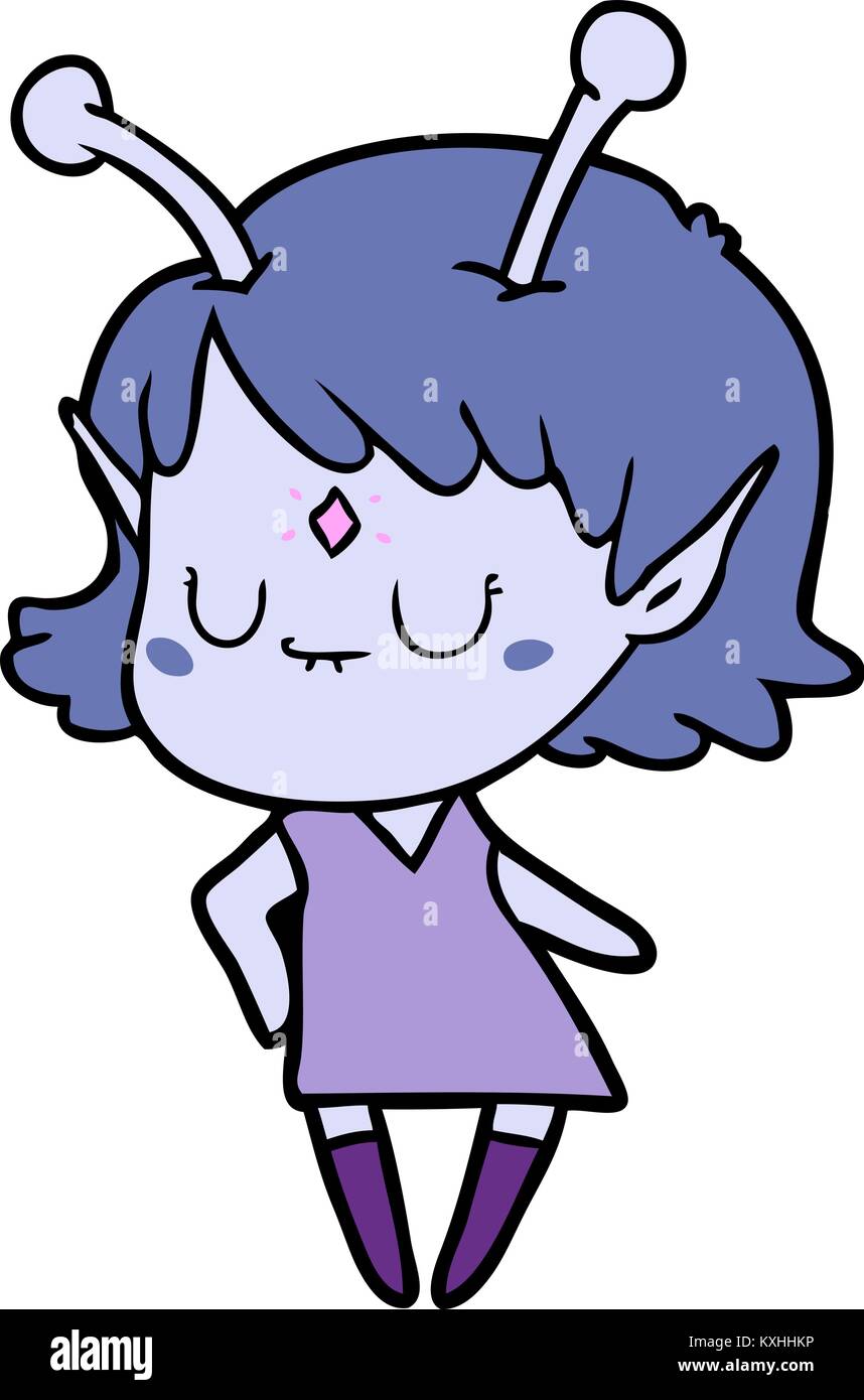 cartoon alien girl Stock Vector Image & Art - Alamy