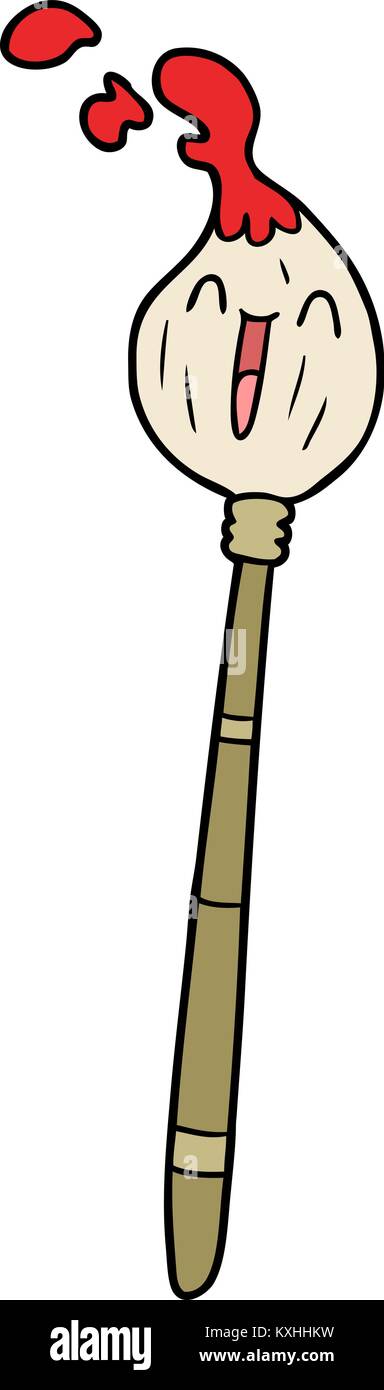 happy cartoon paintbrush Stock Vector Image & Art - Alamy